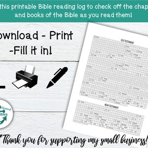 Bible Reading Log Printable Bible Reading Tracker Plan Old New ...