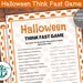 Halloween Think Fast Game Night Fall Activities for Adults Office Fun ...