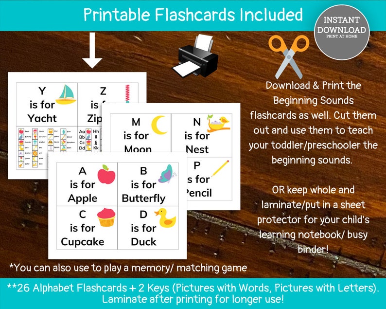 Beginning Sounds Worksheets Alphabet Matching Busy Book | Etsy