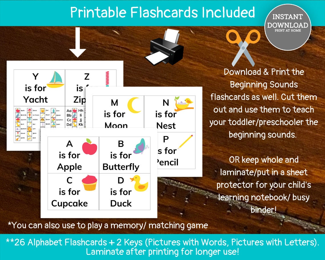 Beginning Sounds Worksheets Alphabet Matching Busy Book - Etsy
