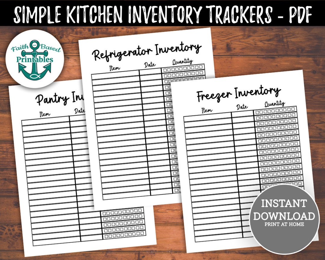 Simple Kitchen Inventory Template Printable Freezer Inventory Tracker ...