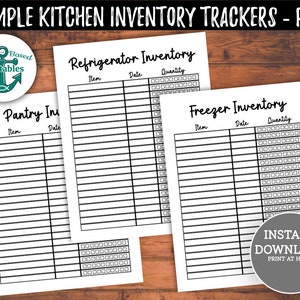 Simple Kitchen Inventory Template Printable Freezer Inventory Tracker ...