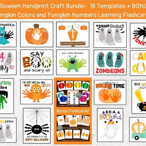 Halloween Handprint Craft Mega Bundle Ghost Handprints Boo - Etsy