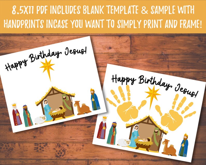 Christmas Nativity Handprint Craft Nativity Scene Happy Birthday Jesus ...