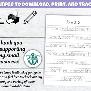 Custom Scripture Tracing Sheet Bible Verse Handwriting Practice Trace ...