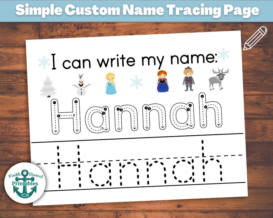 Custom Name Tracing Sheet Handwriting Practice Personalized Name Trace ...