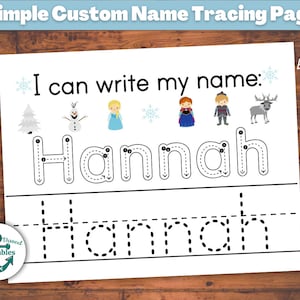 Custom Name Tracing Sheet Handwriting Practice Personalized - Etsy