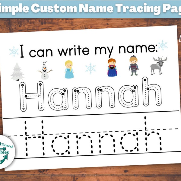 Pre K Custom Name Tracing Worksheet - Etsy