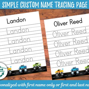 Custom Name Tracing Sheet Handwriting Practice Personalized Monster ...