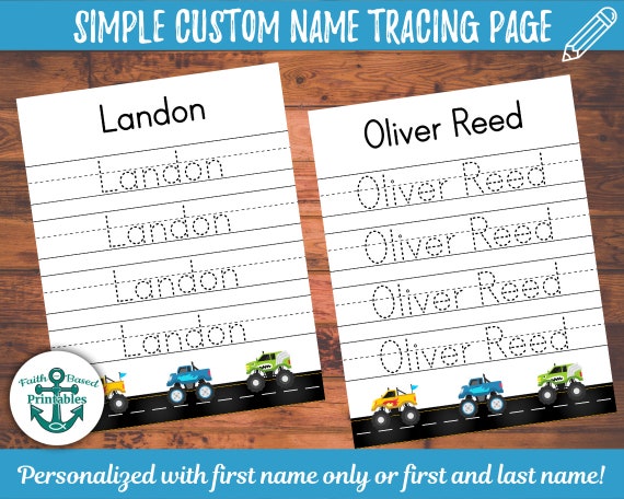 Custom Name Tracing Sheet Handwriting Practice Personalized - Etsy