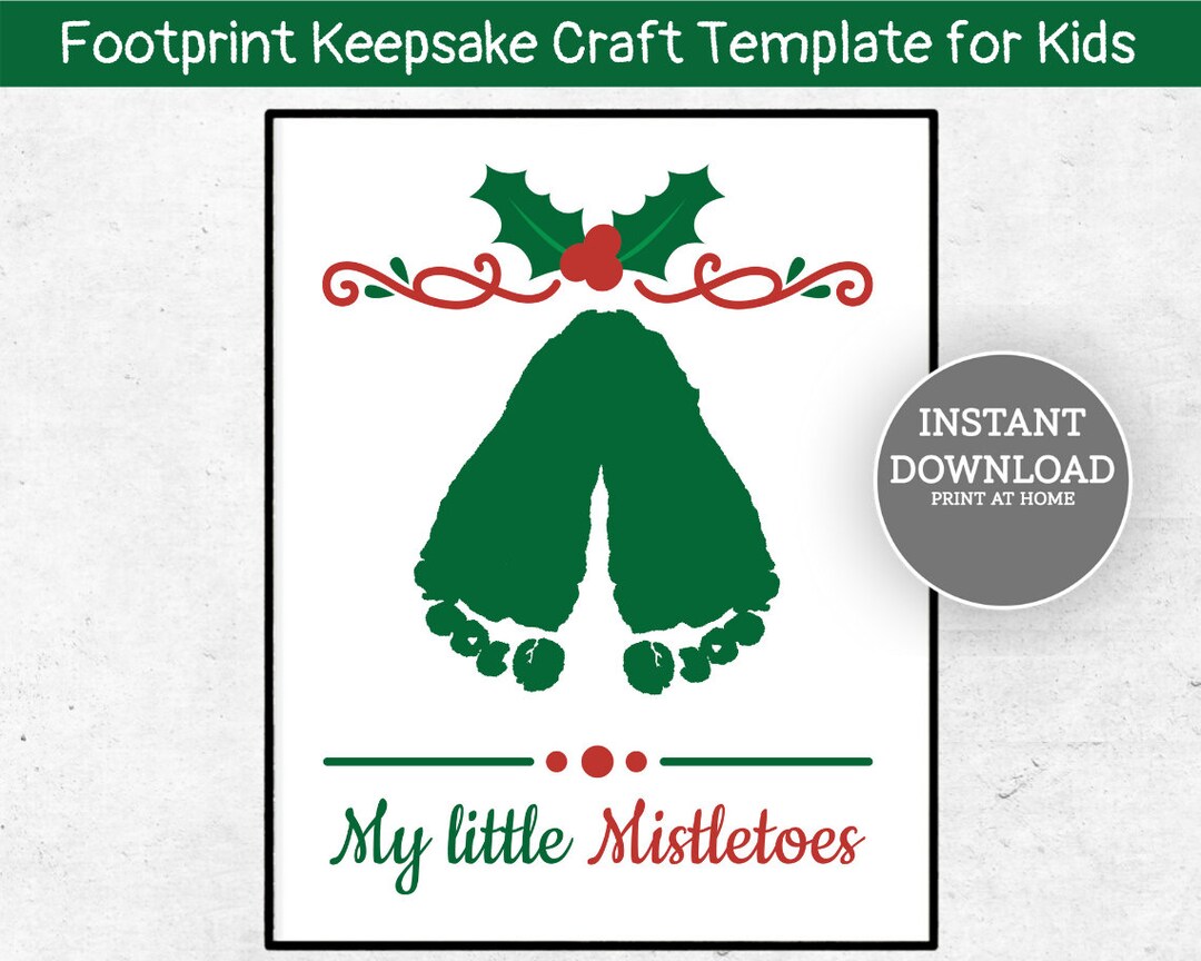 Christmas Footprint Art, My Little Mistletoes, Christmas Keepsake Craft ...