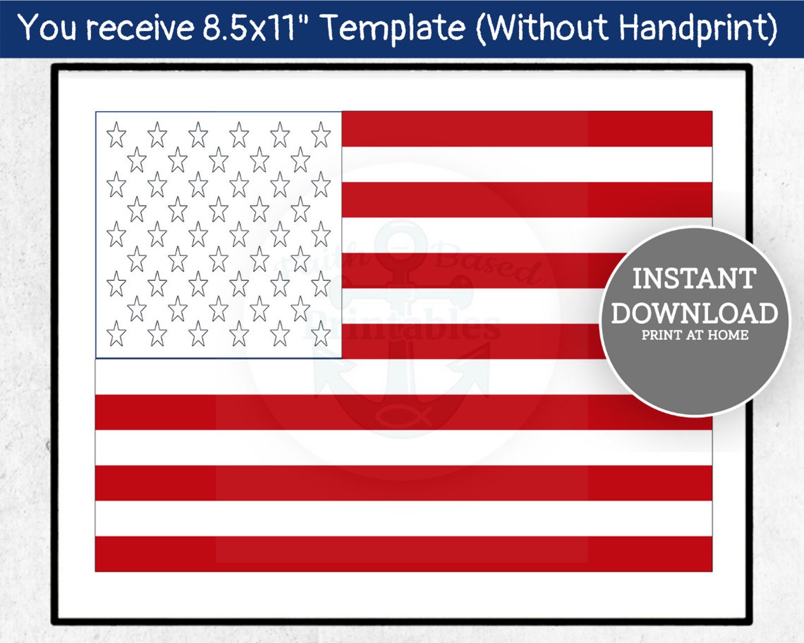 American Flag Handprint Art Printable Handprint Flag Hand - Etsy