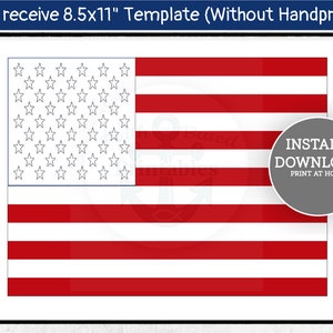 American Flag Handprint Art, Printable Handprint Flag, Hand Print Flag ...