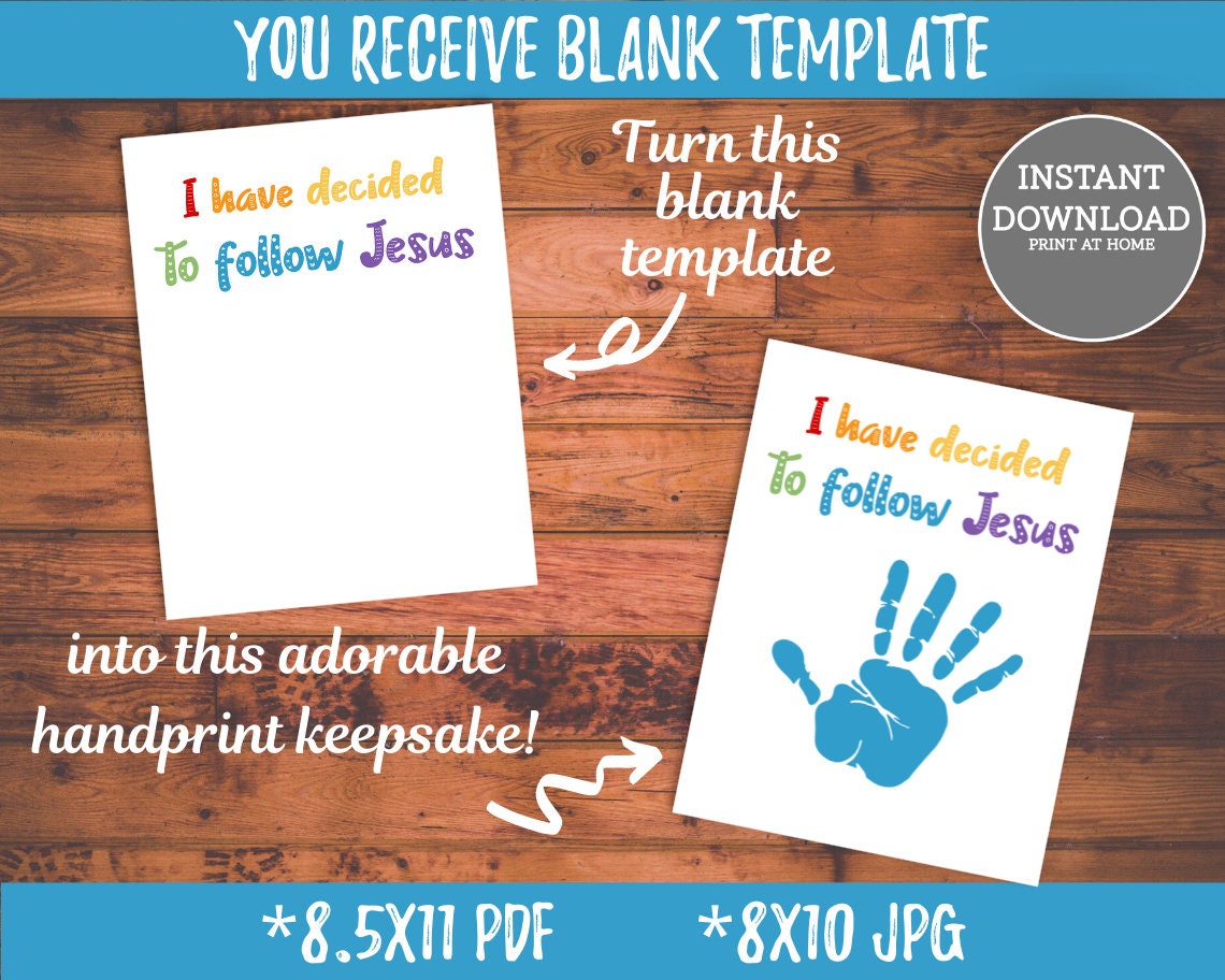 I Have Decided to Follow Jesus Christian Salvation Handprint Craft ...