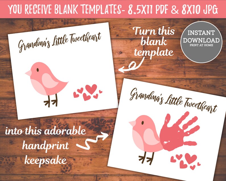 Valentine's Day Handprint Craft Grandma's Little - Etsy