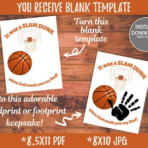 It Was a SLAM DUNK When God Made You My Dad Basketball Hand Print Card ...