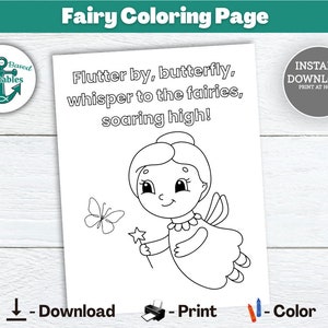 Fairy Coloring Page flutter By, Butterfly, Whisper to the Fairies ...