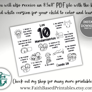 Los 10 Mandamientos Éxodo 20 Spanish Ten Commandments Printable Sign ...