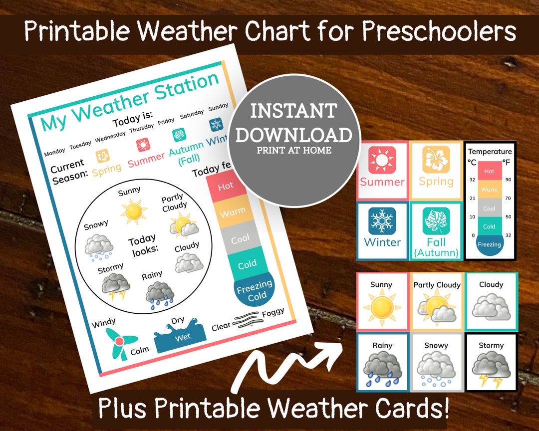 Weather Station Printable for Kids With Weather Cards, Kids Weather ...