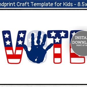 VOTE Handprint Craft, Printable Vote Postcards, VOTE Handprint Art ...