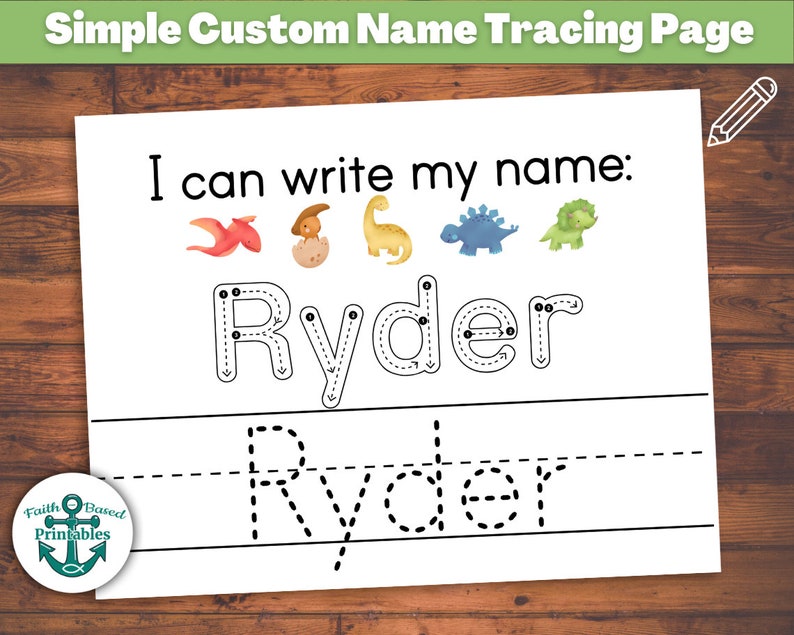 Custom Name Tracing Sheet Handwriting Practice Personalized - Etsy