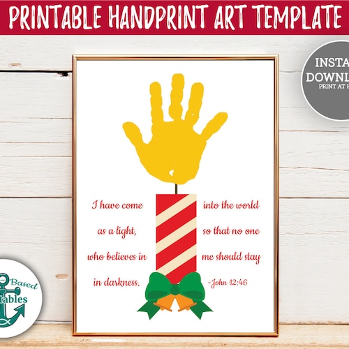 Handprint Angel Craft Printable Template Christmas Handprint - Etsy