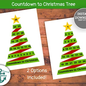 Christmas Countdown Calendar for Kids Printable Countdown to Christmas ...
