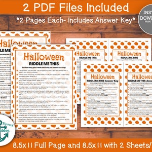 Halloween Riddle Me This Game Night Fall Activities for Adults Kids Fun ...