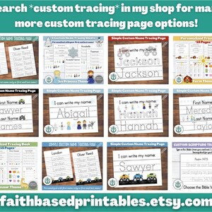 Custom Name Tracing Sheet Bundle Printable Handwriting Practice Sheets ...
