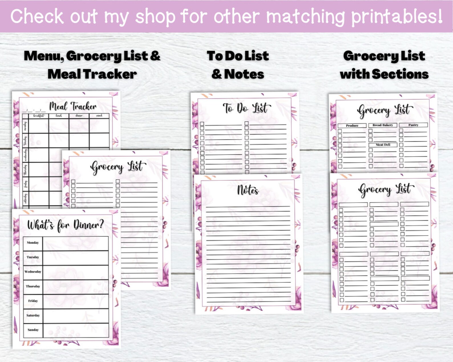 Printable to Do List and Notes Template Shopping Notes Simple - Etsy