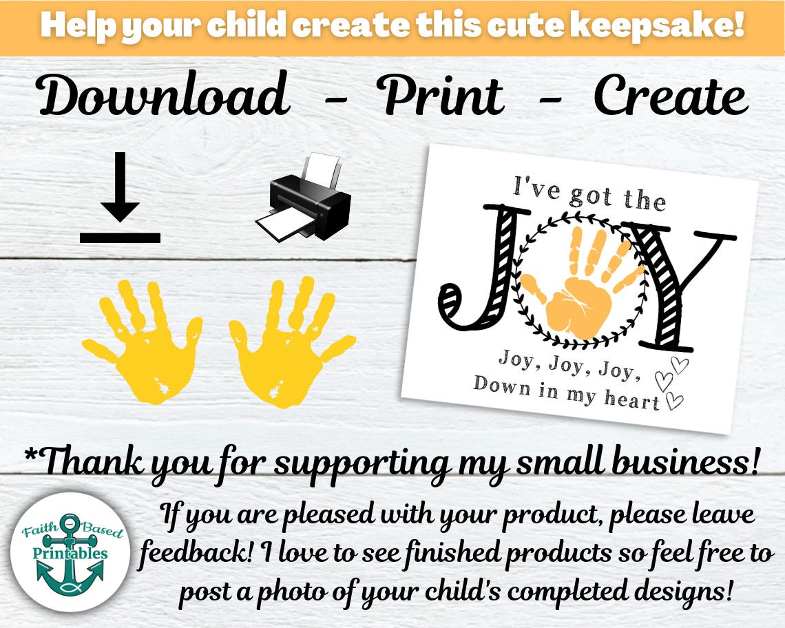 I've Got the Joy Handprint Craft Template Printable Art Joy Down in My ...