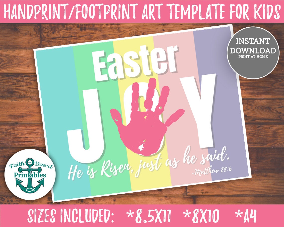 Easter Handprint Art He is Risen Just as He Said Matthew 28:6 - Etsy