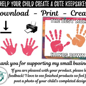 The Best Mom Hands Down Printable Gift for Mother's Day Handprint Art ...