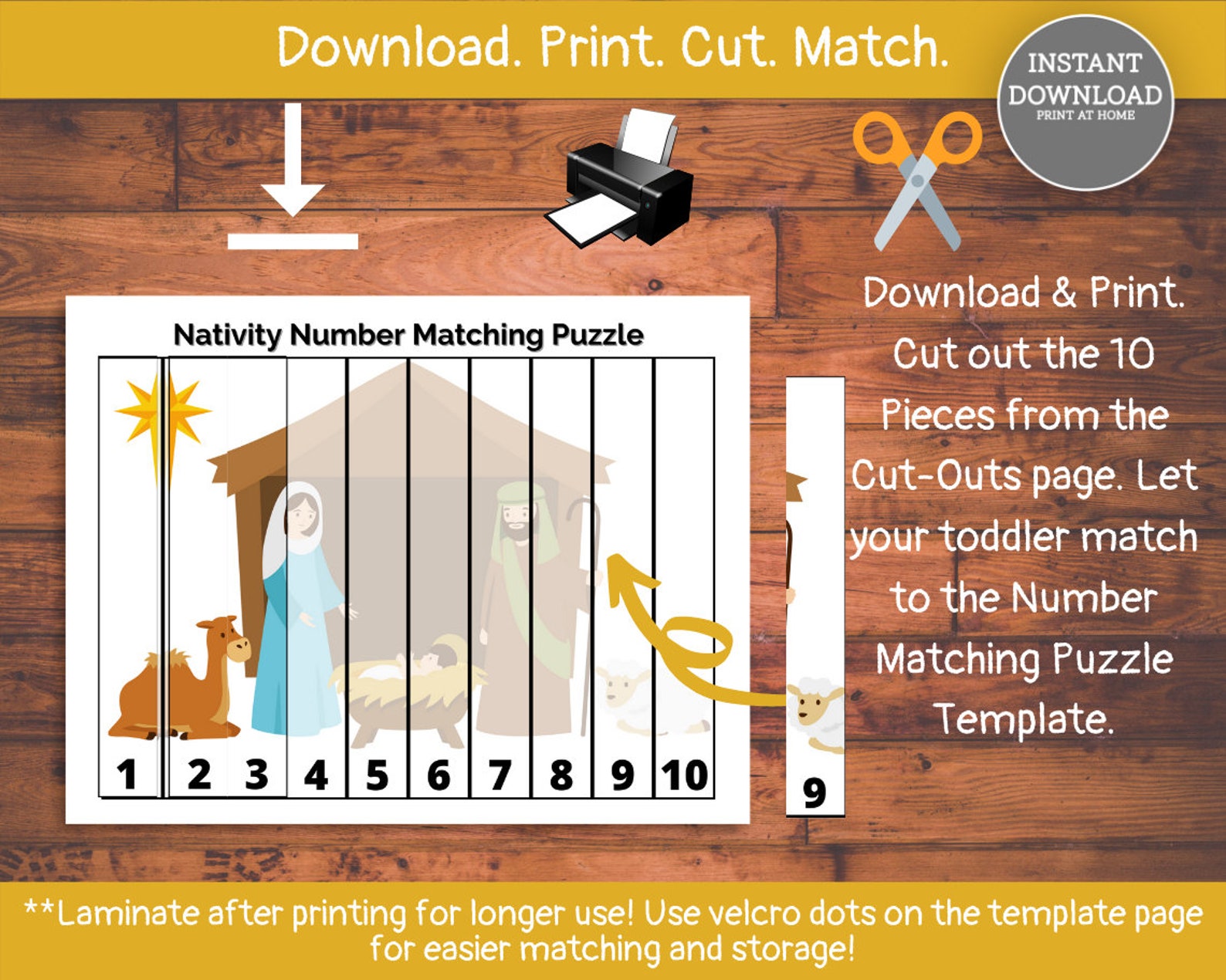 Christmas Nativity Activity Printable Nativity Number - Etsy