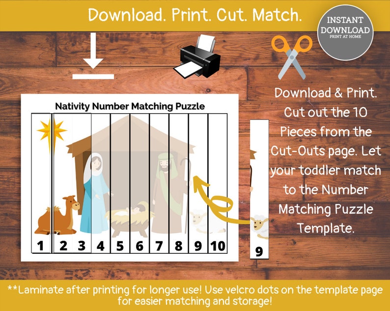Christmas Nativity Activity Printable Nativity Number - Etsy