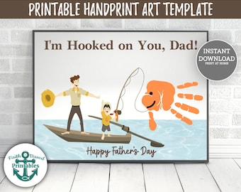 Happy Father's Day Handprint Printable Art for Dad I'm - Etsy