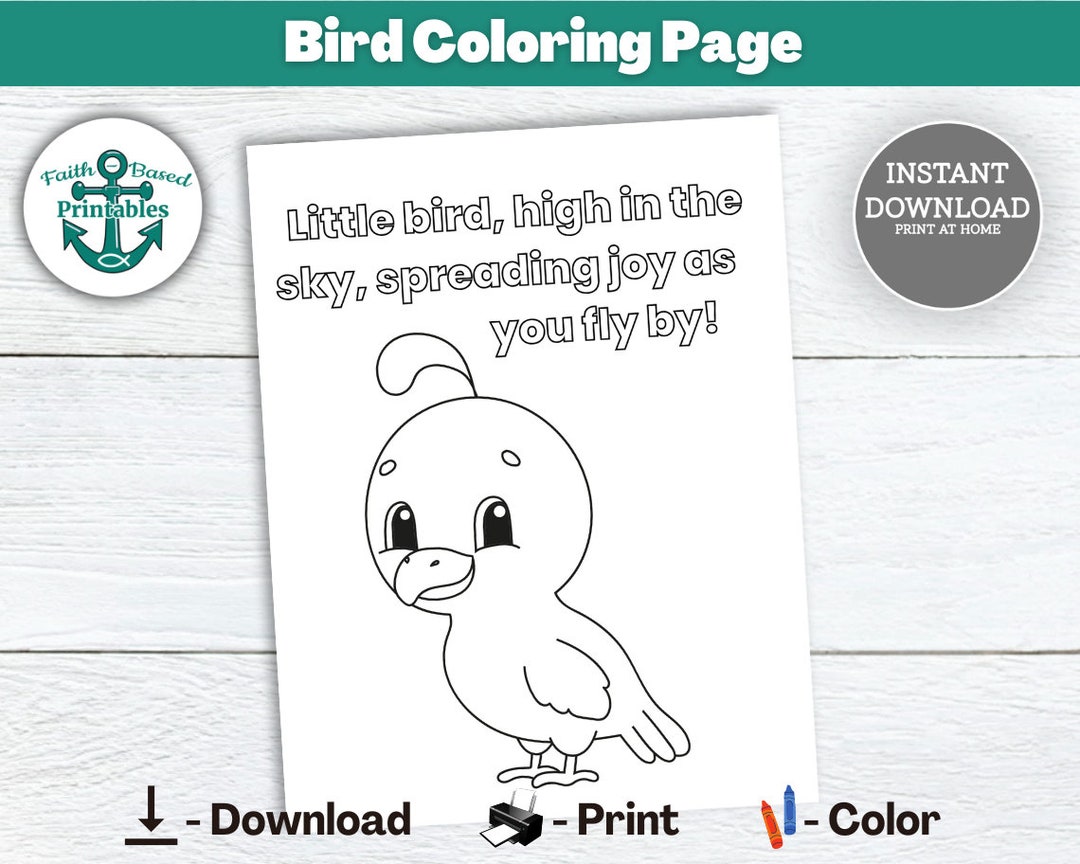 Little Bird Coloring Page - 'little Bird, High in the Sky, Spreading ...