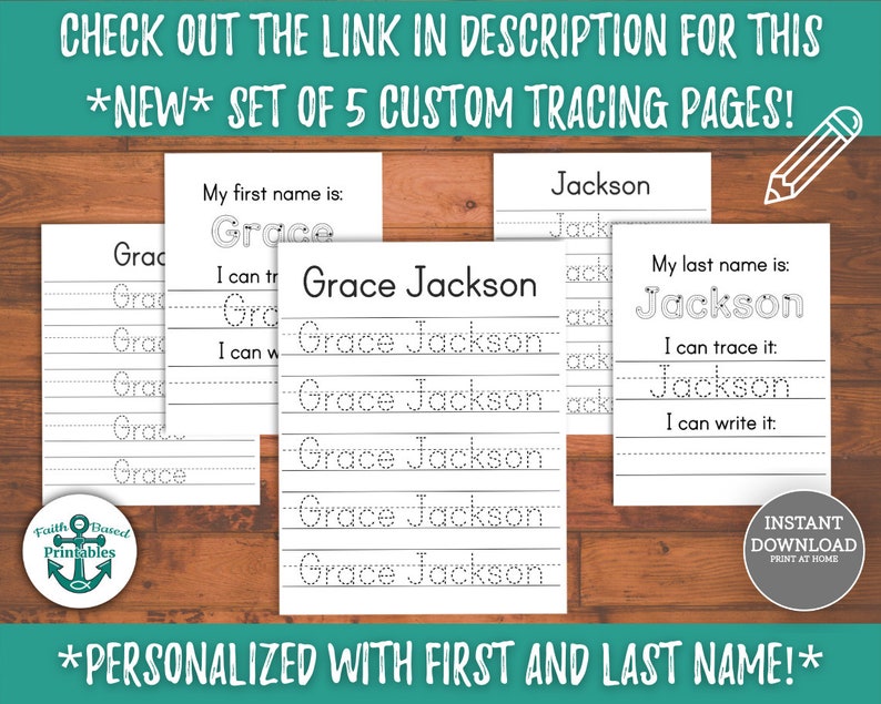 Custom Name Tracing Sheet Handwriting Practice Personalized - Etsy