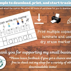 Custom Name Tracing Sheet Handwriting Practice Personalized Name Trace ...