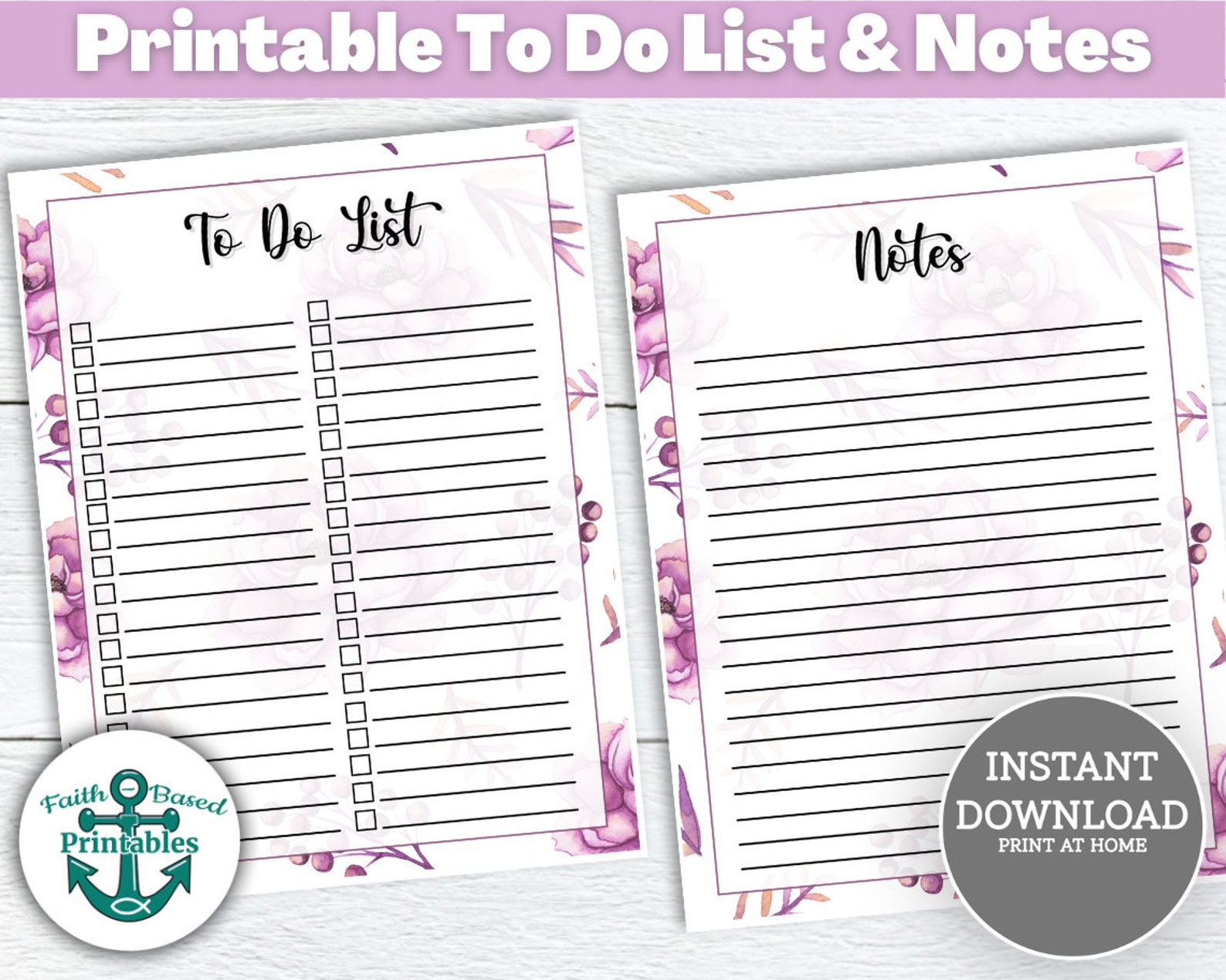Printable to Do List and Notes Template Shopping Notes Simple - Etsy
