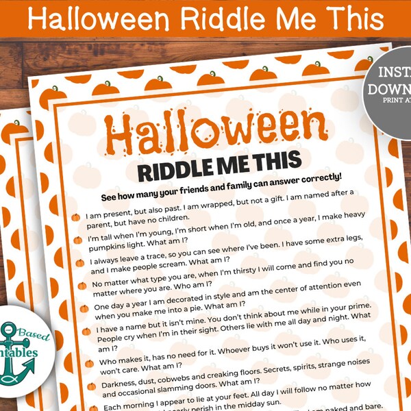 Halloween Riddle - Etsy