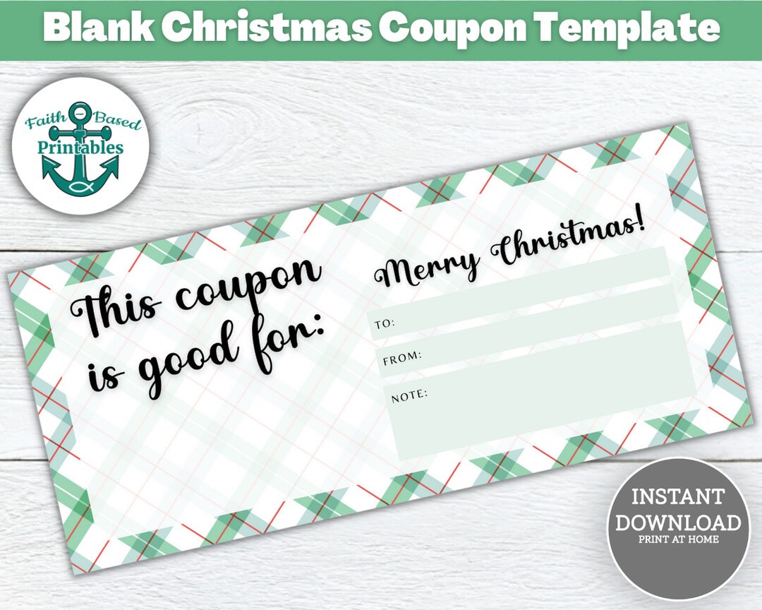 Printable Christmas Coupon Book Template Blank Coupons Gifts for Spouse ...