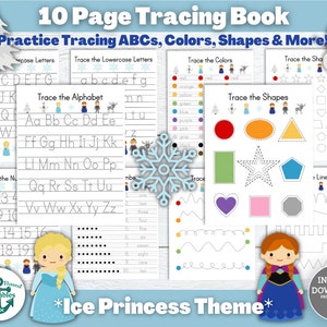 Printable Tracing Worksheets Handwriting Bundle Alphabet Number Letter ...