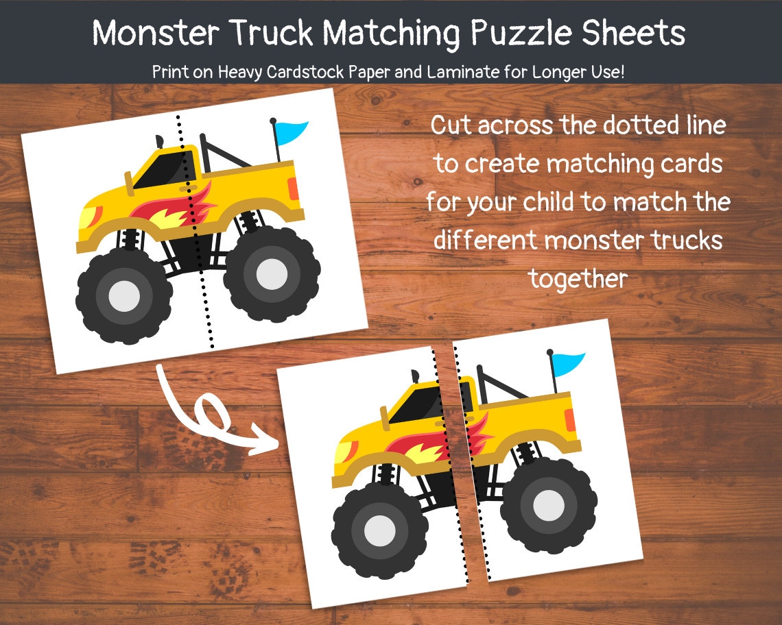 Monster Truck Activity Book Monster Truck Games Preschool Busy | Etsy