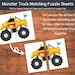 Monster Truck Activity Book Monster Truck Games Preschool Busy Book ...