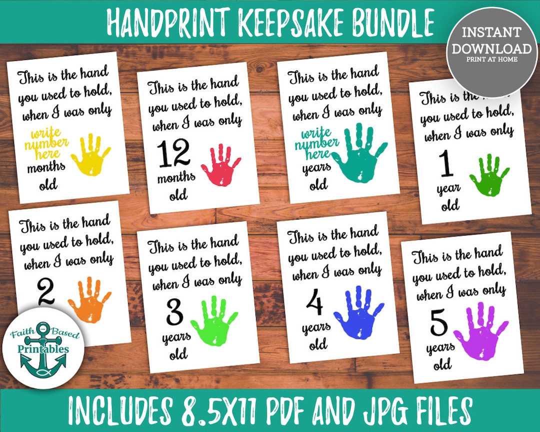 Printable Handprint Keepsake Bundle This is the Hand You Used to Hold ...