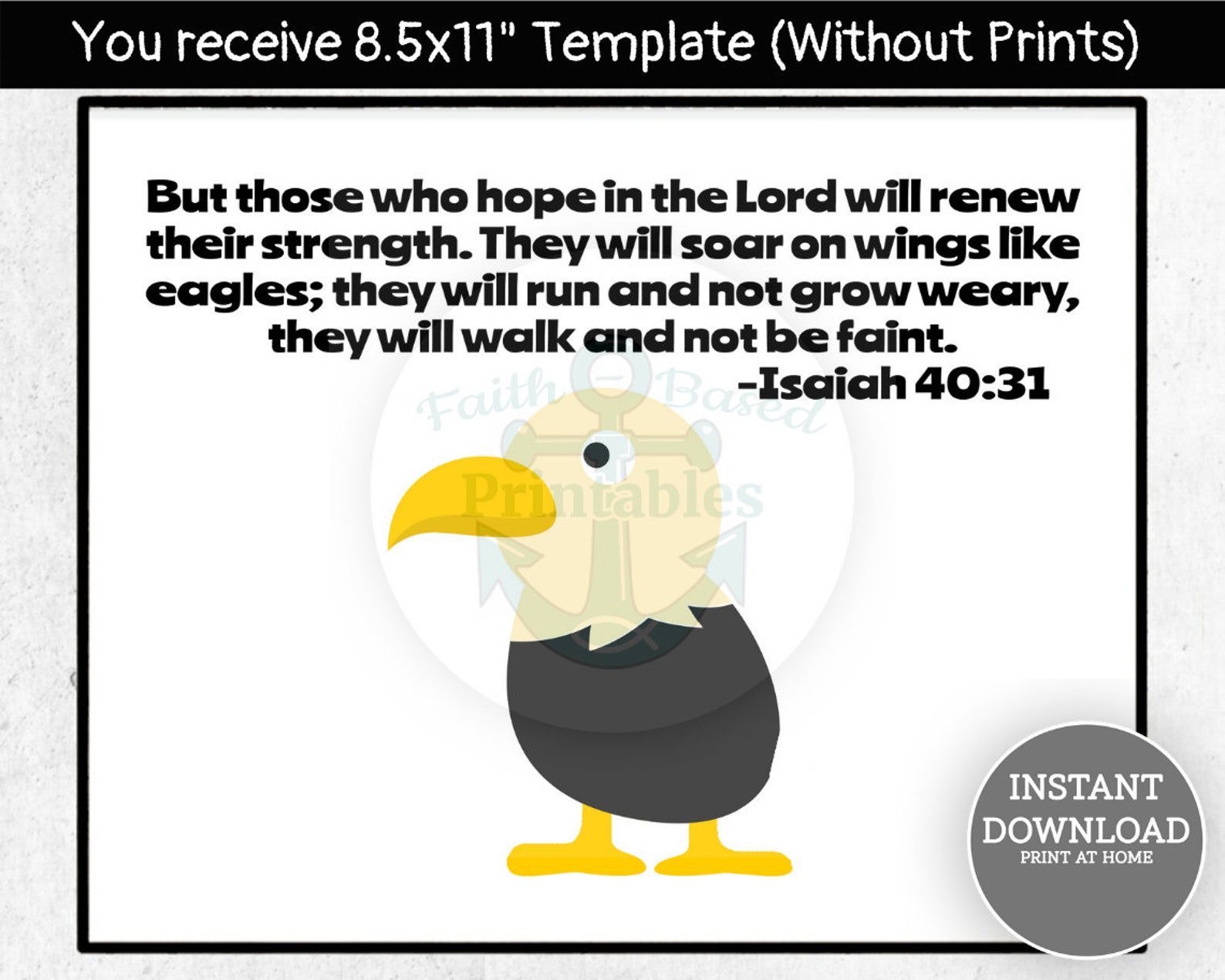 Soar on Wings Like Eagles Bible Verse Handprint Craft, Isaiah 40:31 Art ...