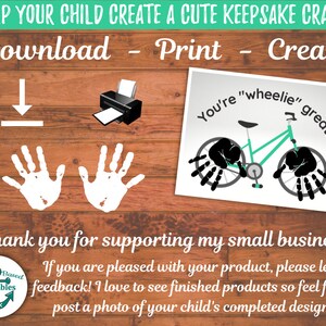 Printable Handprint Card You're Wheelie Great Fathers Day Craft ...