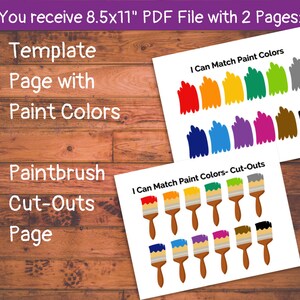 Printable Toddler Activities Paint Color Matching Activity Learning ...