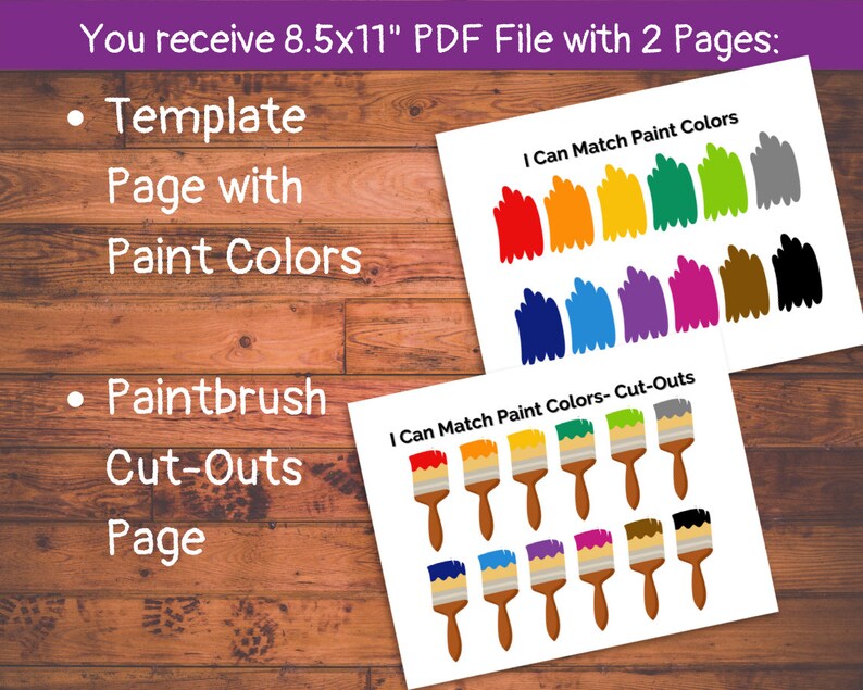 Printable Toddler Activities Paint Color Matching Activity | Etsy